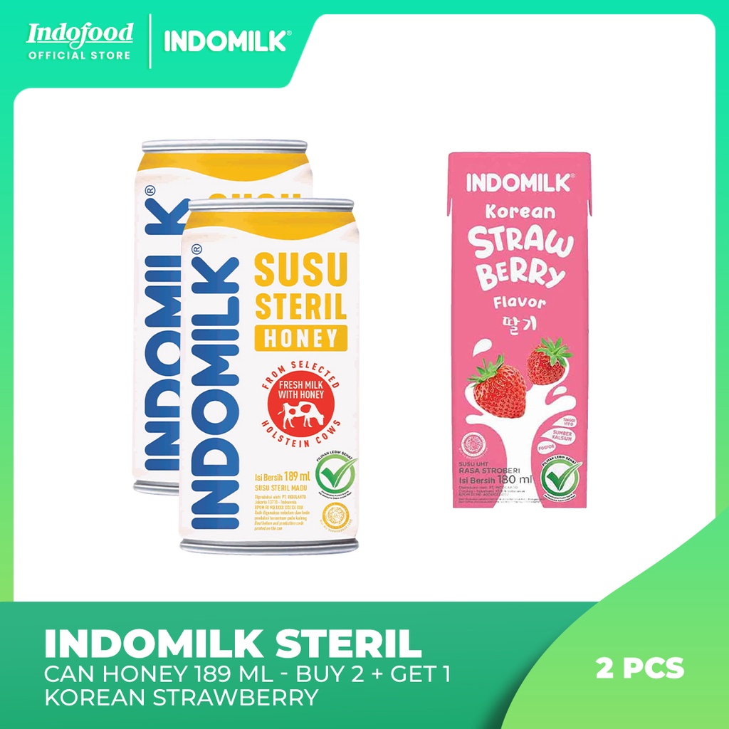 Jual Bundling 2 Indomilk Steril Can Honey + 1 pcs Indomilk Korean ...