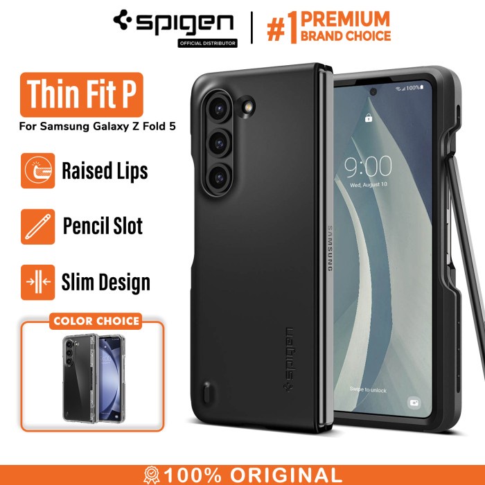 Jual Matthew- Case Samsung Galaxy Z Fold 5 Spigen Thin Fit P S-Pen Cover Slim Casing | Shopee ...