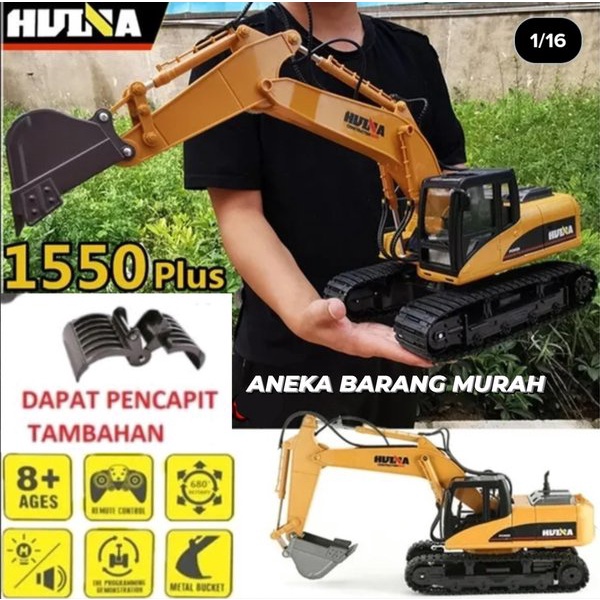 Jual Mainan Remot Control Rc Excavator Huina Toys1550 15Channel 2.4Ghz ...