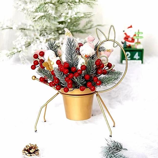 Jual Pot Bunga Rusa Emas Hiasan Natal Kado Parcel Natal Murah Dekor ...