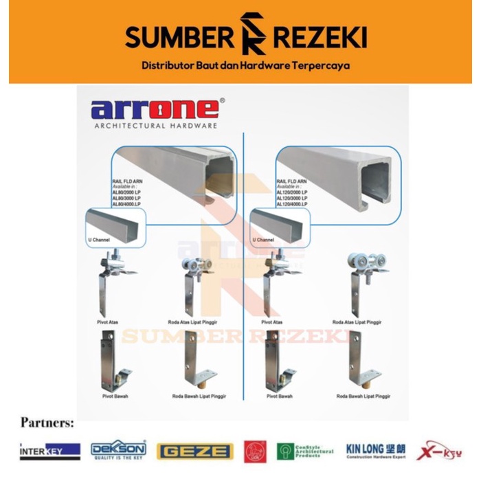 Jual 1 SET RAIL FOLDING REL PINTU LIPAT ARRONE | Shopee Indonesia