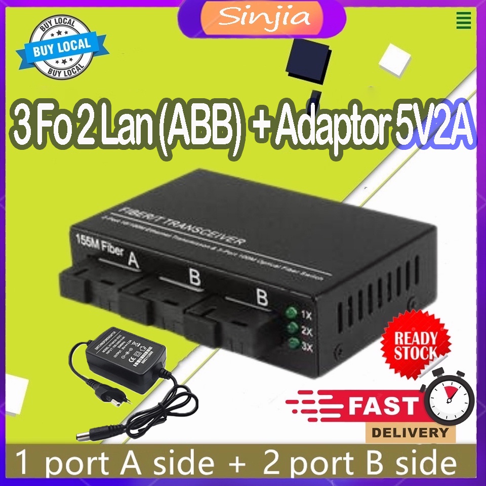 Jual [ABB] Media Converter 3F2E 3 Fo 2 Lan Support Poe 2 Rj45 3 Sc Port ...