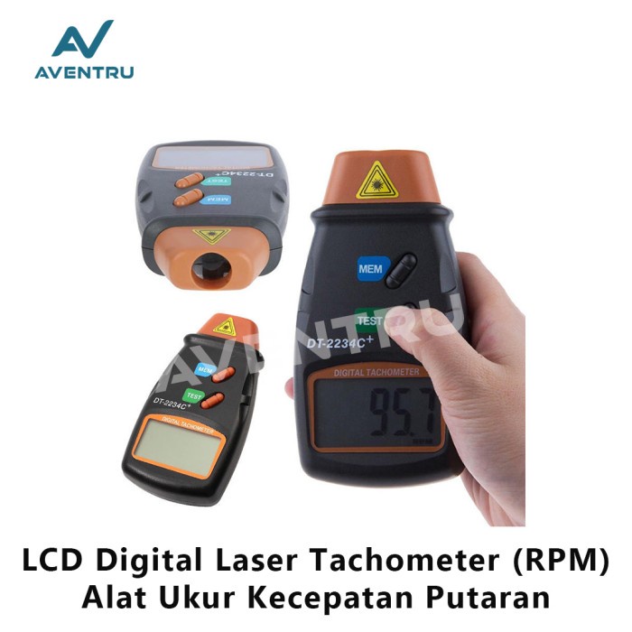 Jual LCD Digital Laser Tachometer RPM Alat Ukur Kecepatan Putaran ...