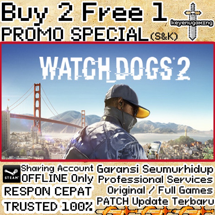 Jual Watch Dogs 2 Gold Edition PC FULL DLC - Buy 2 Get 1 GAME Original ...