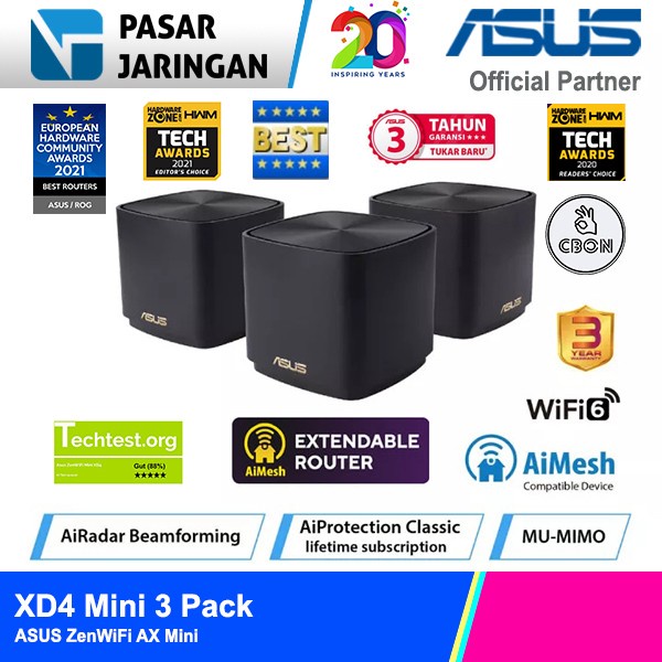Jual ASUS ZenWiFi AX Mini XD4 3 Pack AX1800 Zen WiFi 6 Mesh Router B-3 ...