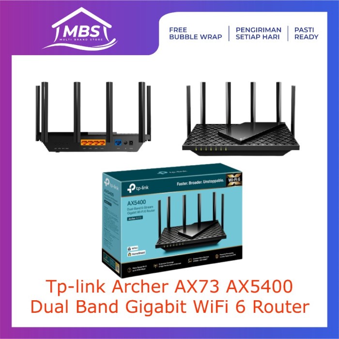 Jual TPLINK Tp-link Archer AX73 AX5400 Dual Band Gigabit WiFi 6 Router ...