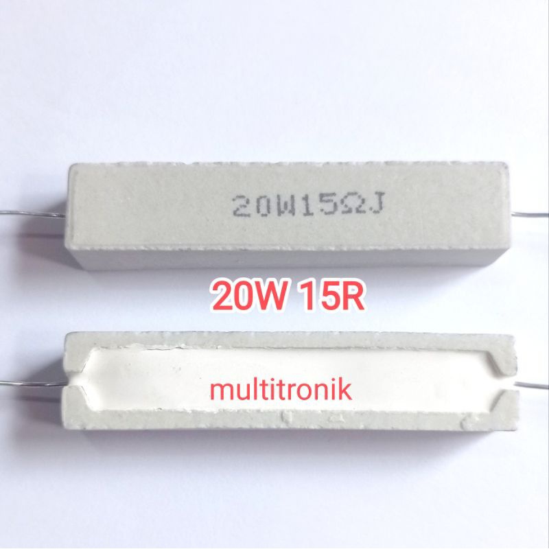 Jual Resistor 20W 15R resistor kapur 20watt 15R | Shopee Indonesia