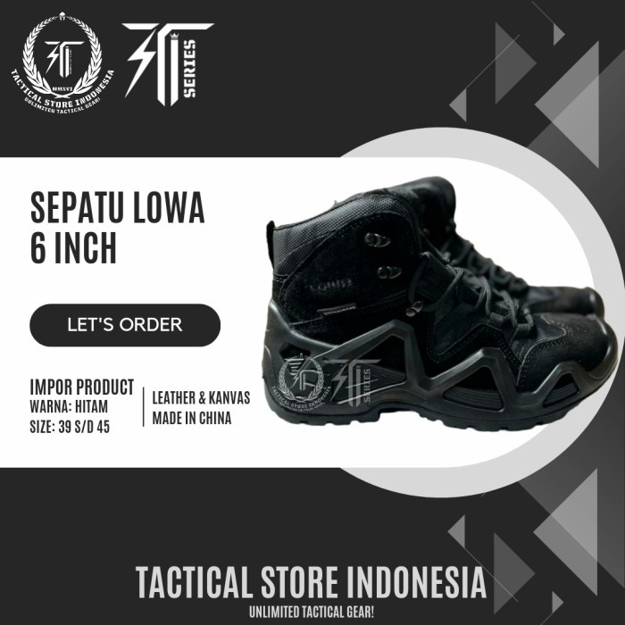 Jual SEPATU TACTICAL LOWA 6 INCH HITAM MADE IN CHINA ORIGINAL | Shopee ...