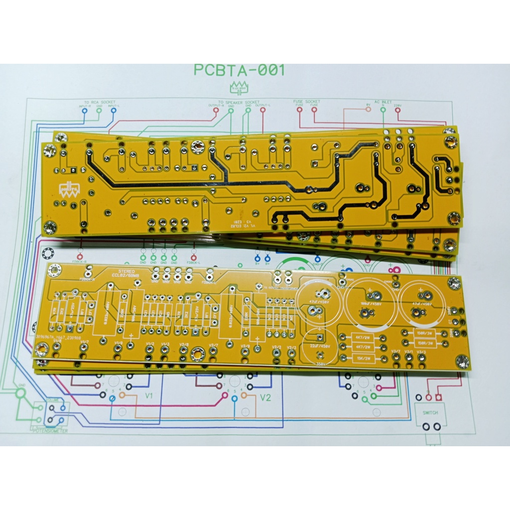 Jual T-Audio PCBTA-001 Simple ECL82 6BM8 EZ81 Single Ended Stereo Audio Tube Amp DIY PCB ...