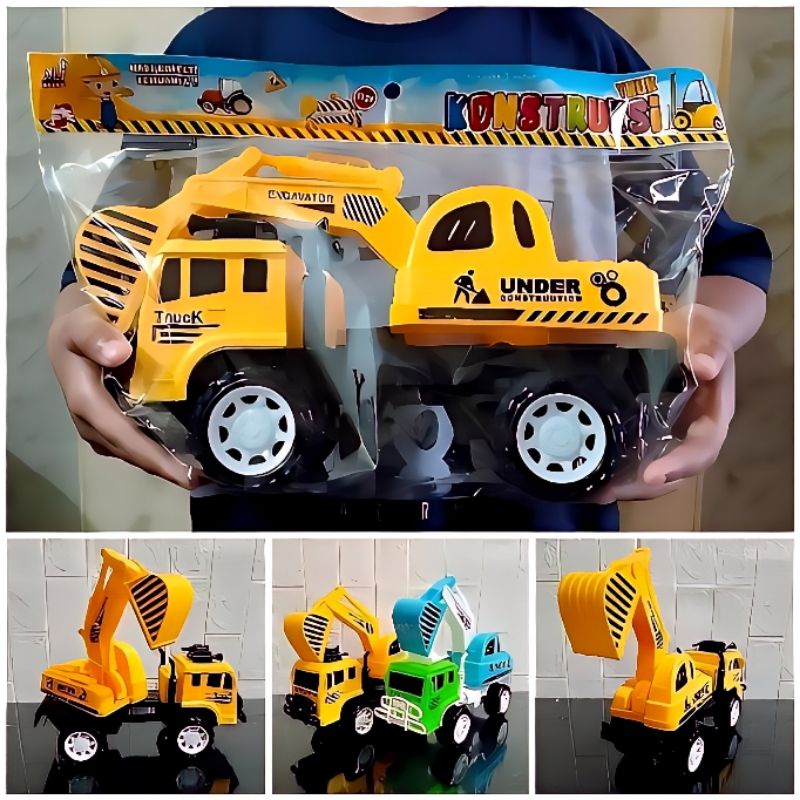Jual Mainan Truk Buldozer Excavator Beko 2in1 Edukasi - Mobil Beko ...
