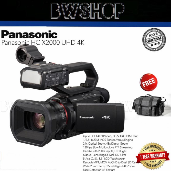 Jual PANASONIC HC-X2000 UHD CAMCORDER 4K - X2000 - X 2000 | Shopee ...