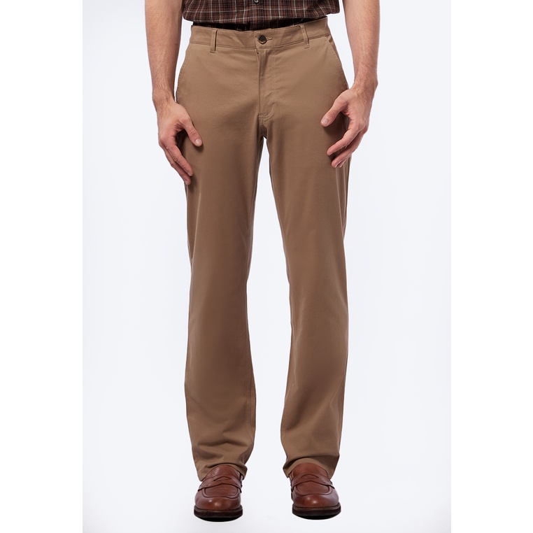 Jual WOOD Basic Slim Straight Chinos Pants 2-OPIBSC523O049 Khaki ...