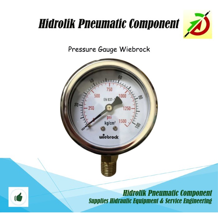 Jual Pressure Gauge Wiebrock 10Kg/ Bar 2.5" Back Port/ Preser Gauge ...
