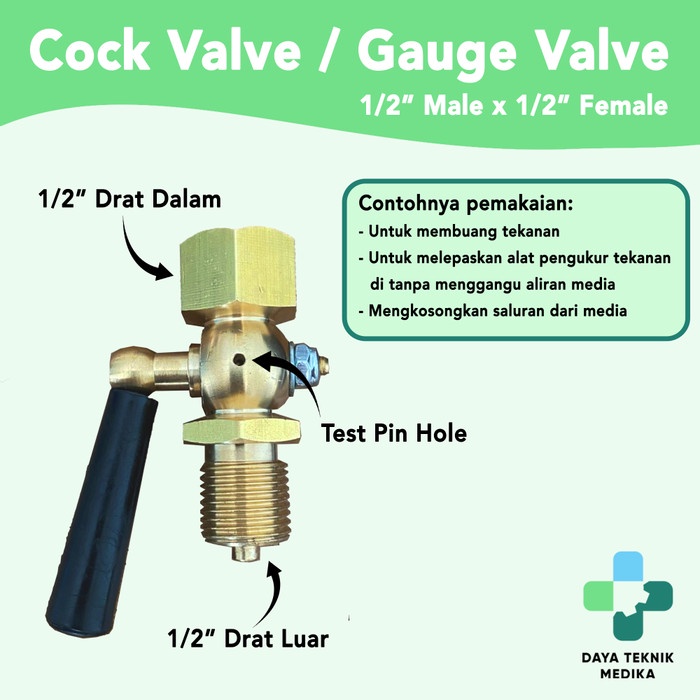 Jual Pressure Gauge Cock Valve 1/2" - Test Valve Kode Lc301 | Shopee ...