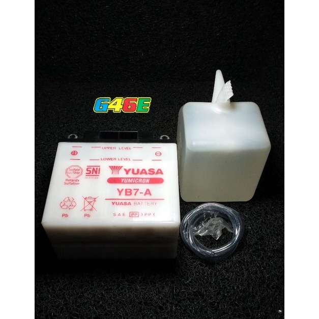 Jual Aki motor thunder accu yuasa aki thunder Yb7-a original komplit 1 ...