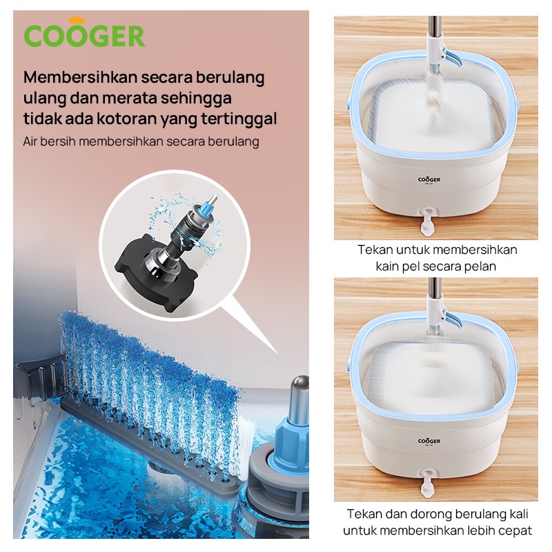 Jual [EXCLUSIVE] BEST QUALITY COOGER Alat Pel Lantai Pel Putar Bucket ...