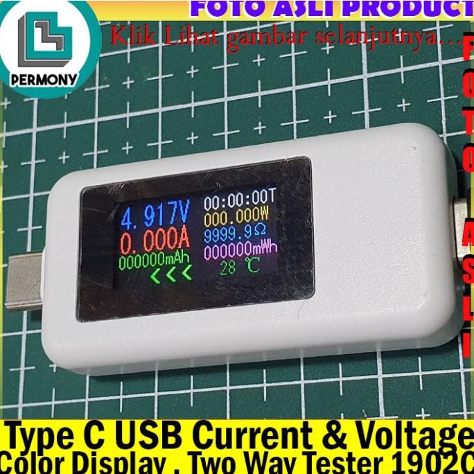 Jual Agni Color usb tester type C keweisi charger volt amper 1902C ...