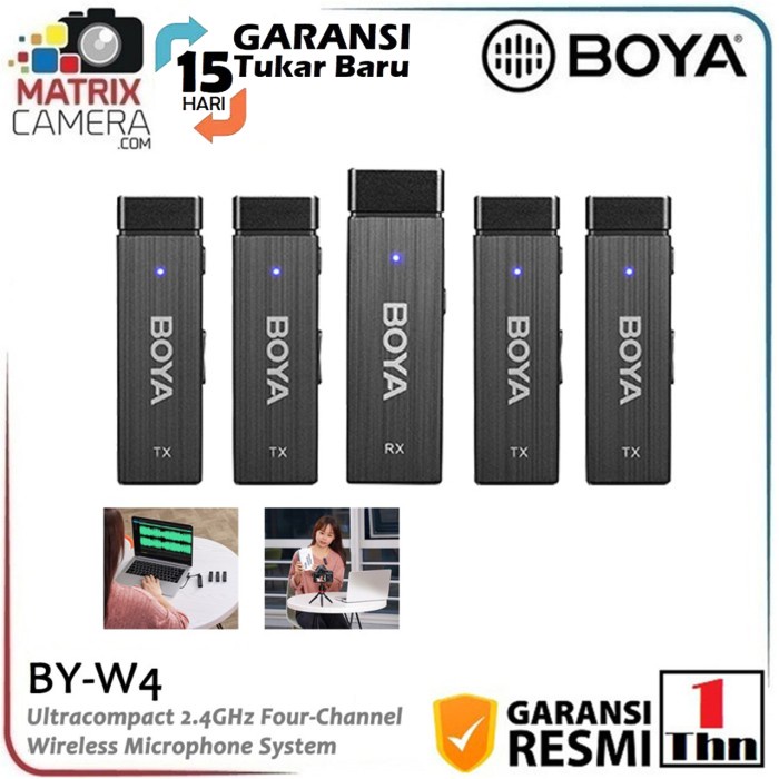 Jual BOYA BY-W4 Ultracompact 2.4GHz Four-Channel Wireless Microphone System | Shopee Indonesia