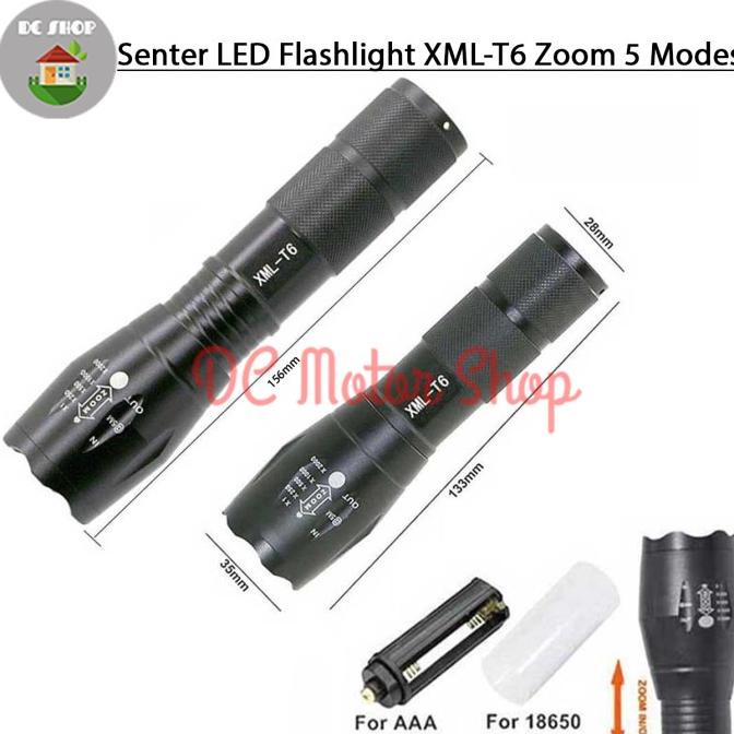 Jual Senter LED SWAT Cree Police XML T6 E17 Rechargeable Zoom Super Terang | Shopee Indonesia