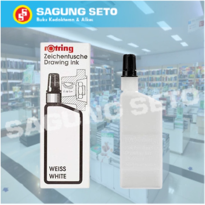 Jual Sarila Rotring Ink Bottle 23Ml White / Tinta Pen Warna Putih ...