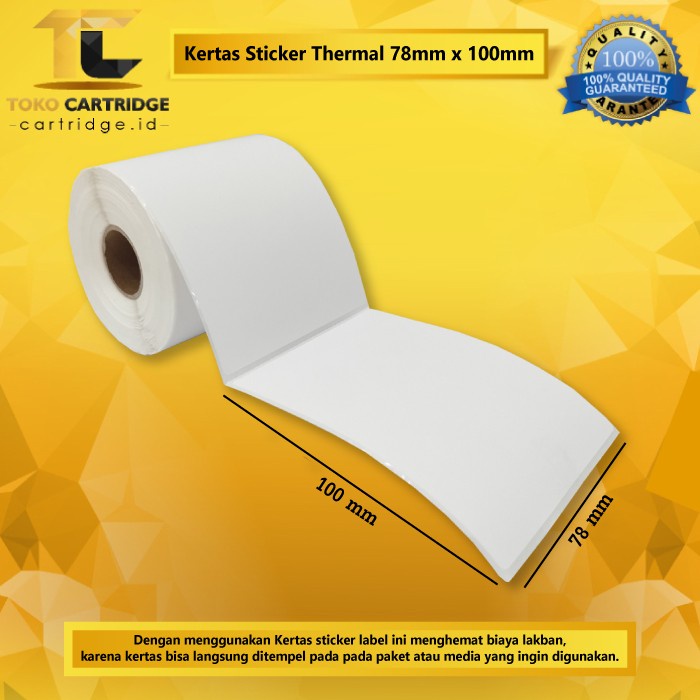 Jual kertas Stiker Barcode Kertas Resi 78mm x 100mm Kertas Thermal Isi ...