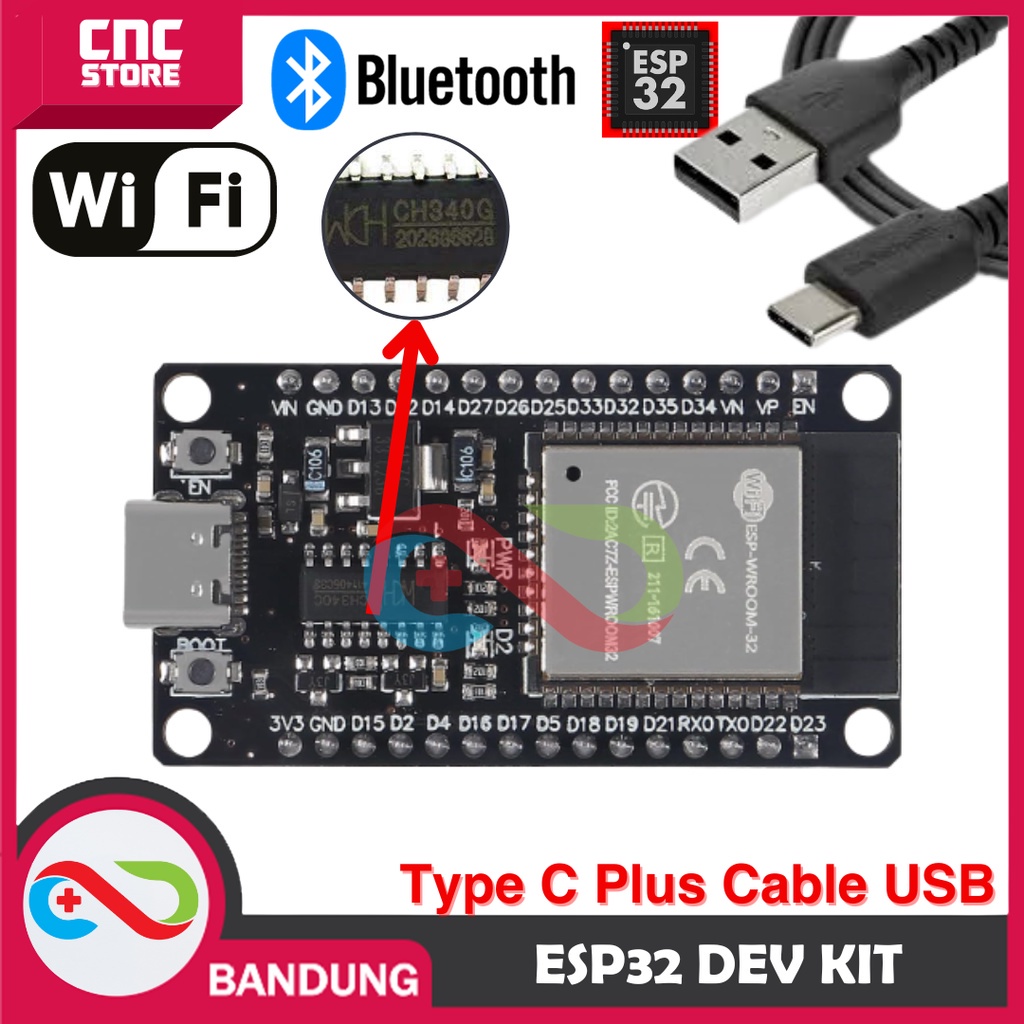 Jual ESP32 ESP-32 DOIT WIFI BLUETOOTH IOT ESP32S DEVELOPMENT BOARD ...