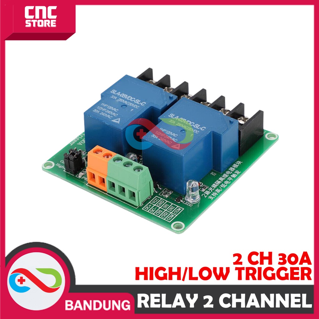 Jual RELAY MODULE 5V 2 CHANNEL 2CH 30A OPTOCOUPLER ISOLATION | Shopee Indonesia
