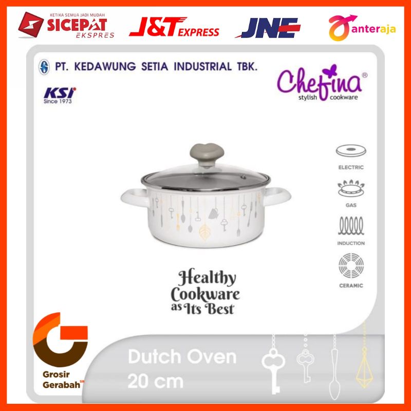 Jual Chefina dutch oven 20cm chandelier + tutup kaca Ksi master chef ...