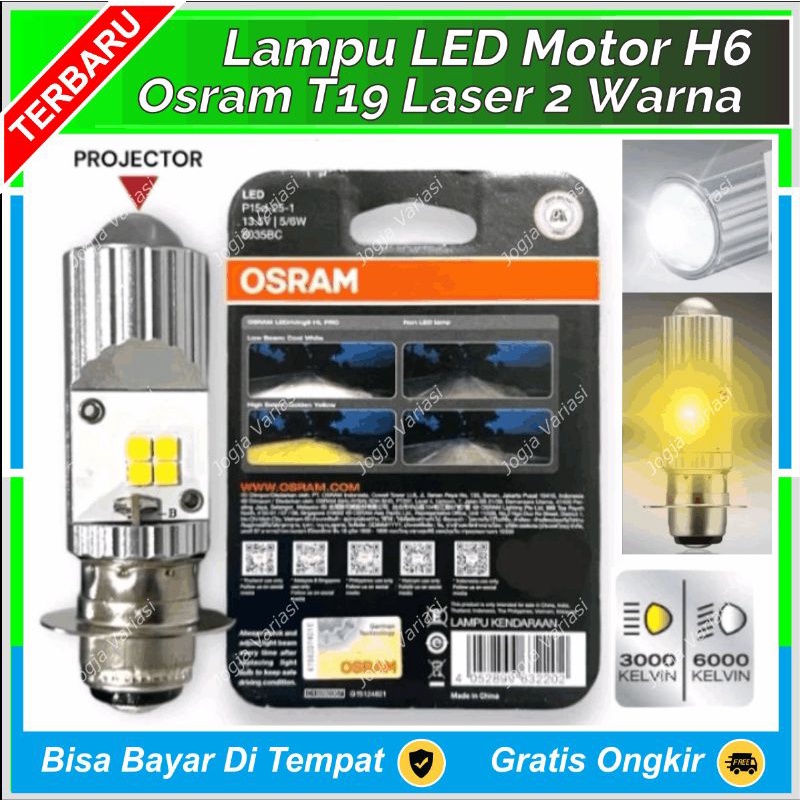 Jual LAMPU LASER OSRAM H6 LED 2 WARNA FOKUS PUTIH KUNING UTAMA DEPAN HEADLAMP MOTOR T19 PRO ...