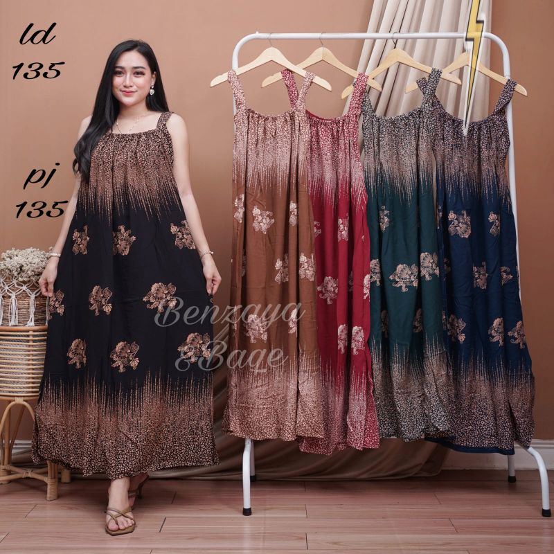 Jual Daster Long Dress Rayon Jumbo Big size muat bb 95 kg Dress tali ...