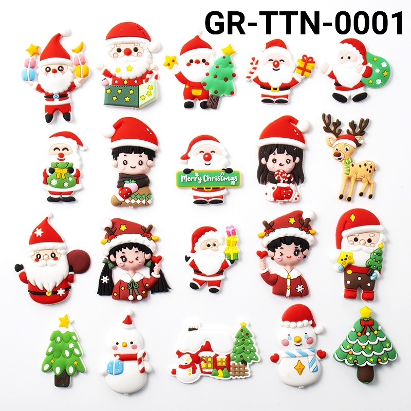 Jual GR-TTN-0001 Cake topper silikon santaclaus snowman pohon natal ...