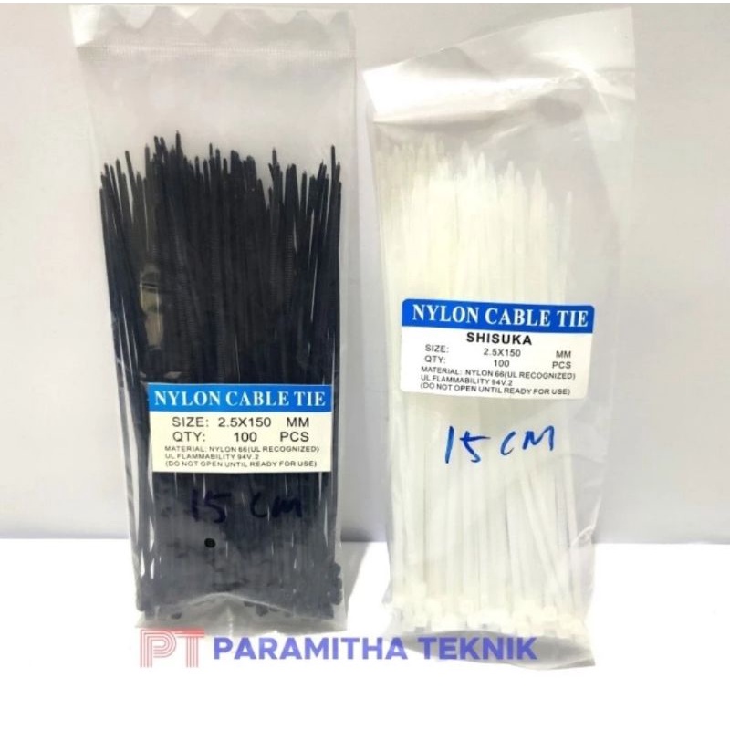 Jual Kabel ties 15cm kabeltis cable tie nylon kabelties 2.5x150 mm ...
