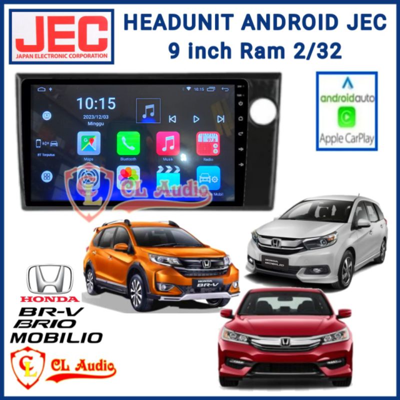 Jual Head Unit Android JEC 9 Inch Honda Brio/Mobilio/Brv 2016 Up | Shopee Indonesia