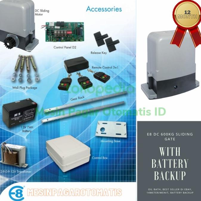 Jual Automatic Sliding Gate Mesin Pagar Otomatis E8 Dc 600Kg Original ...