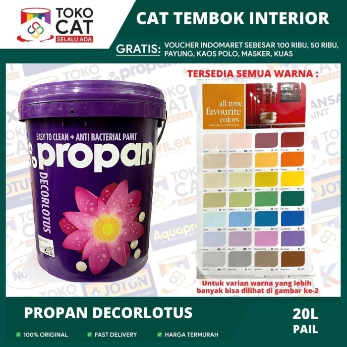 Jual CAT TEMBOK DALAM PROPAN DECORLOTUS DLI 480 TINTING ( BISA REQUEST ...