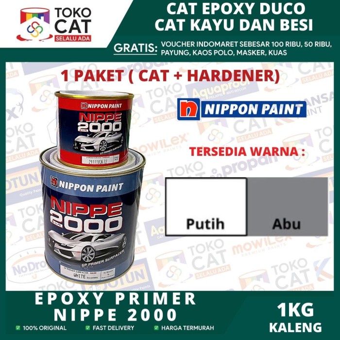 Jual Epoxy Nippe 2000 Epoxy Primer Surfacer Abu + Hardener 1L ABU ...