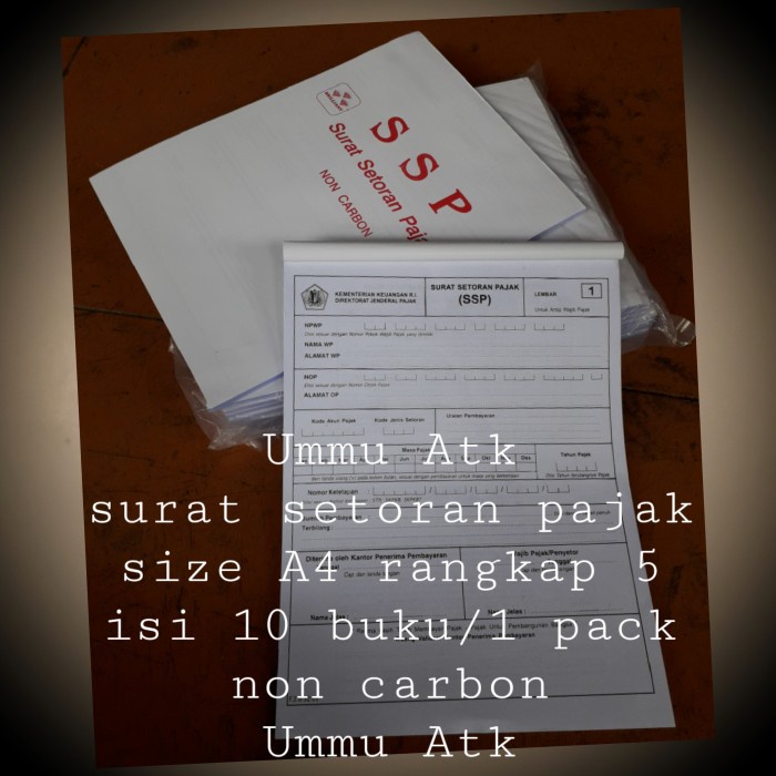 Jual Surat setoran pajak size A4 isi 10 buku rangkap 5 non carbon | Shopee Indonesia