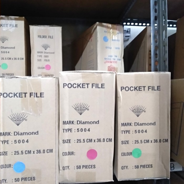 Jual Promo Map Diamond Pocket File 5004 Isi 50 Biru, Kuning , Merah ...