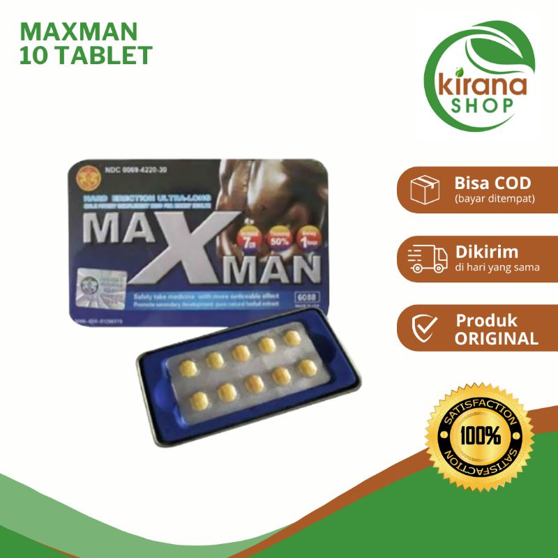 Jual Maxman Original Obat Kuat Pria Tahan Lama 10 Tablet Max Man ...