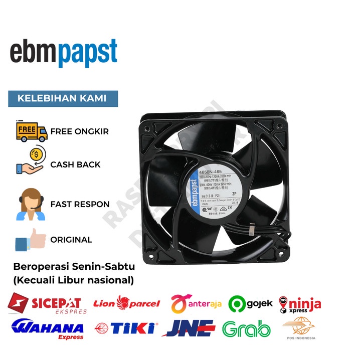 Jual [New] Ebm 4650N Motor Fan 120X120 220-230V / Axial Fan Ebmpapst 4650N 4Inch Berkualitas ...