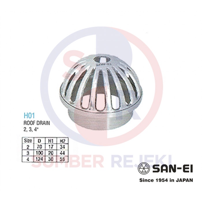 Jual [Original] Floor Drain Roof San-Ei H01 3 Inch Diskon | Shopee Indonesia