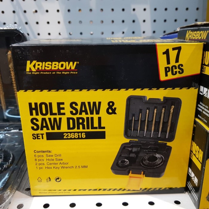 Jual New Krisbow Hole Saw Set / Krisbow Set Gergaji Bor Mata Gergaji 17 ...