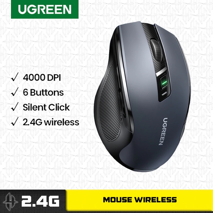 Jual UGREEN 90545 Ergonomic Wireless Silent Mouse Mice 2.4G Silence ...
