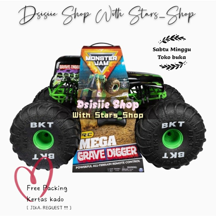 Jual Sale Monster Jam Rc Mega Grave Digger Original With Light 1:6 ...