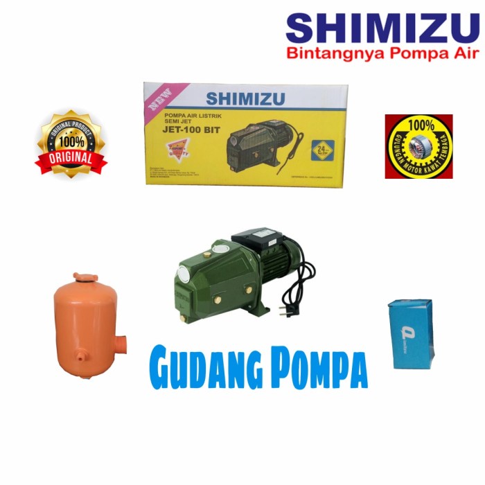 Jual [New] Pompa Air Semi Jet 100 Bit Shimizu Komplit Dengan Tabung Dan Otomatis Terbaru ...