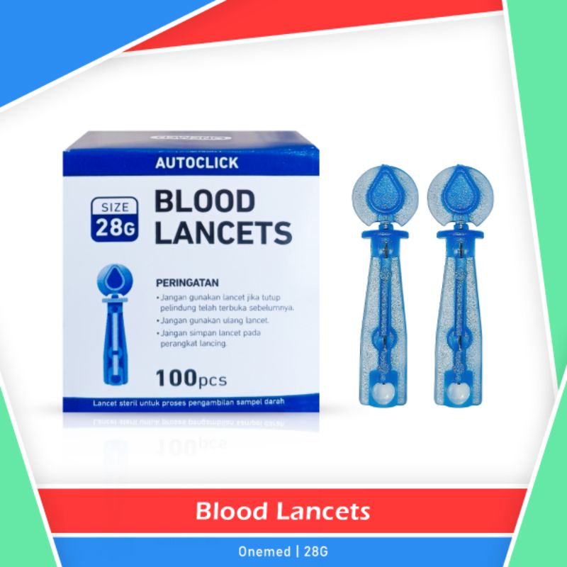 Jual OneMed Blood Lancets 28G | Jarum Lancet Box isi 100pcs Onemed ...