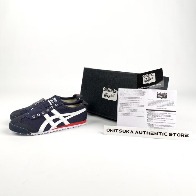 Jual Onit Tiger Mexico66 Slip On Navy Off White Red 100% ORIGINAL ...