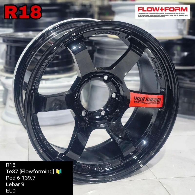 Jual velg fortuner pajero volk rays te37 ring 18 lebar 9 et0 untuk hillux strada triton ranger ...