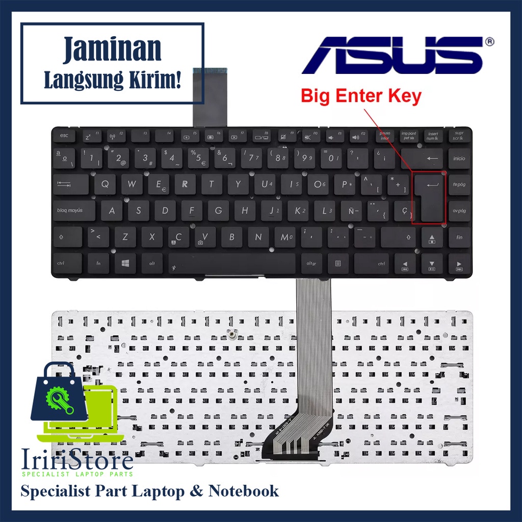 Jual Keyboard Laptop Asus A45 K45 K45A K45V K45VD K45VJ K45VM Enter ...