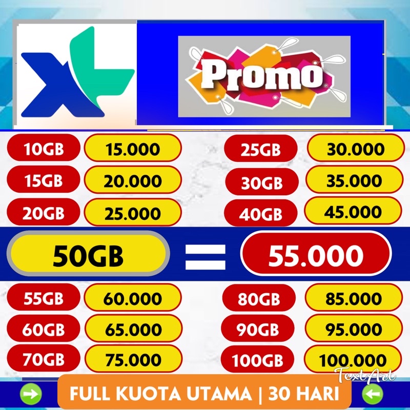 Jual kuota XL full kuota utama termurah Flex hotrod kuota jumbo akrab | Shopee Indonesia